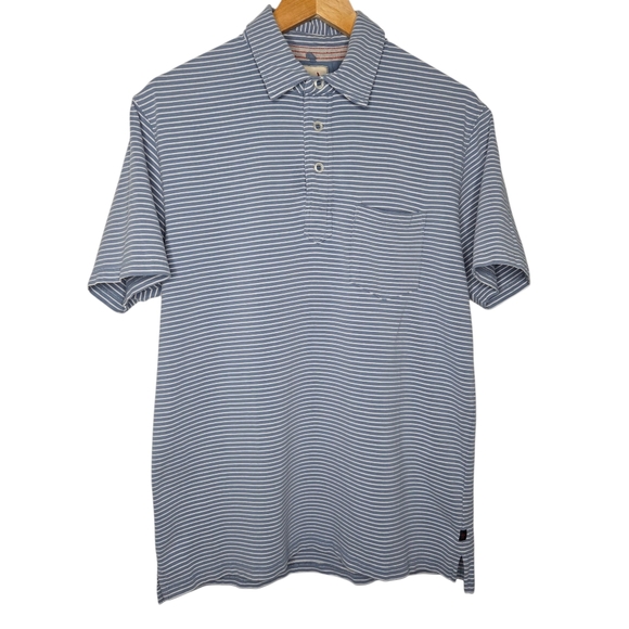 Relwen | Shirts | Relwen Mens Blue Striped Preppy Cotton Polo Shirt ...